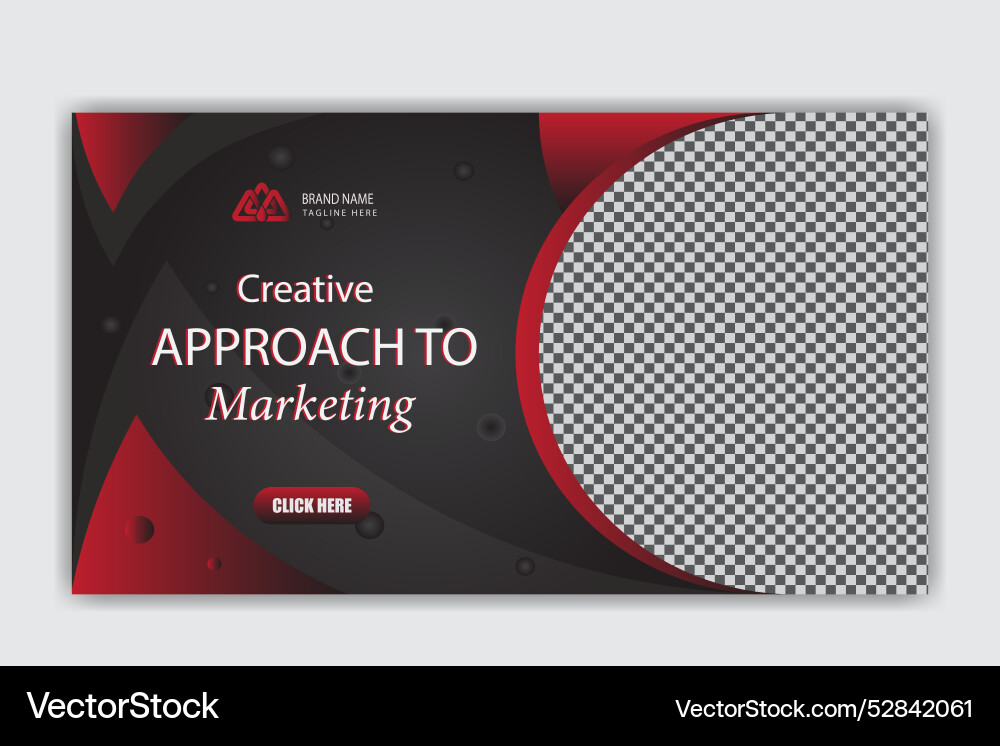 Creative youtube media marketing web banner Vector Image