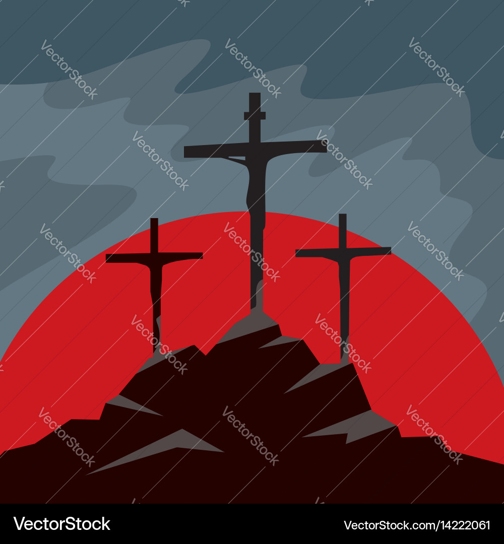 Easter and crucifixion Royalty Free Vector Image