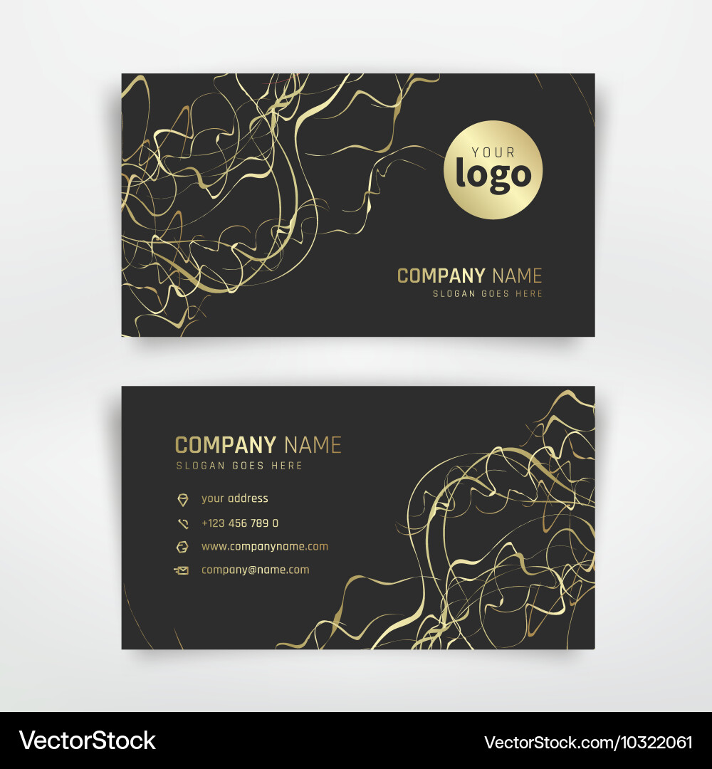 Gold business card Royalty Free Vector Image - VectorStock