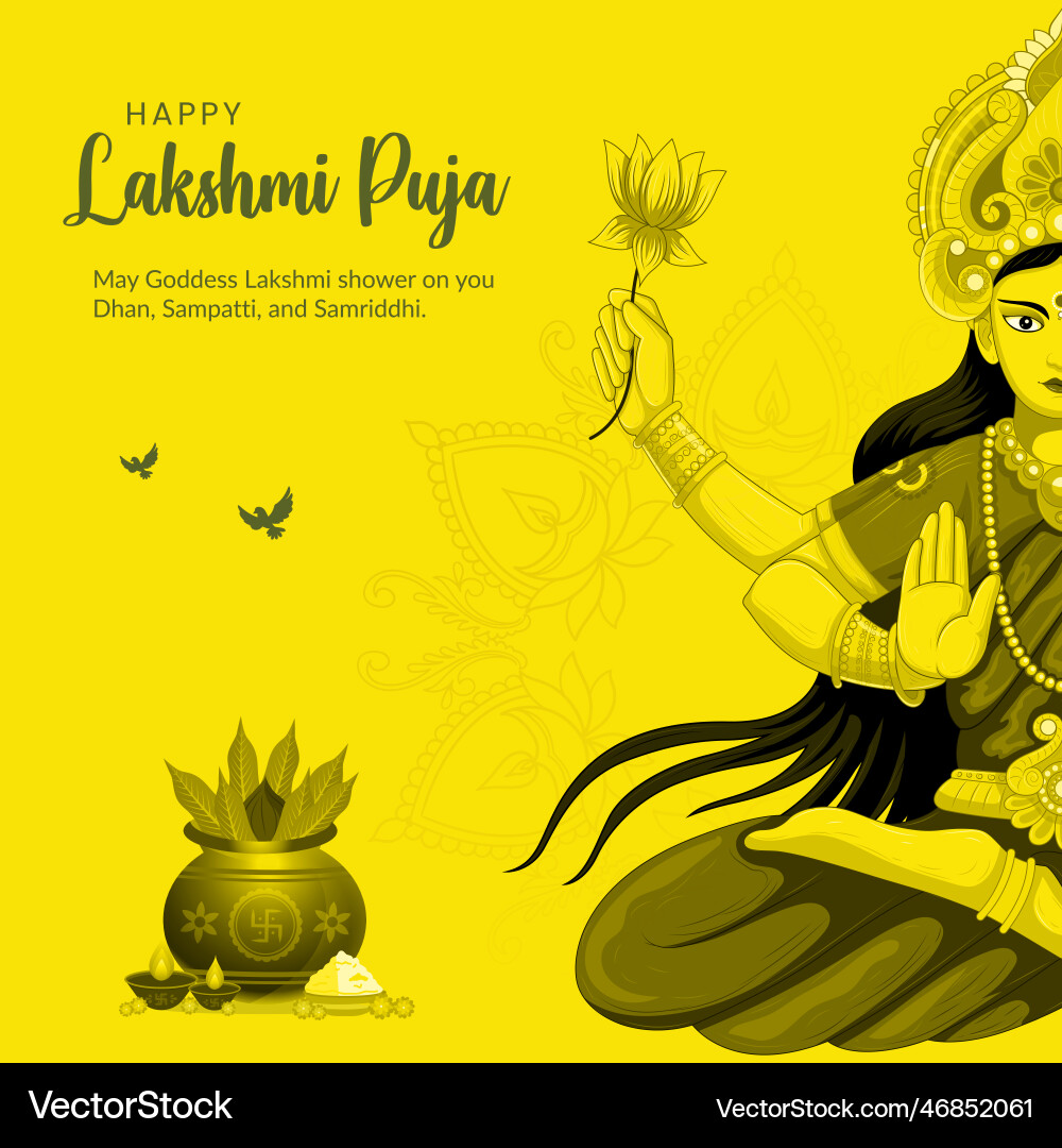 Happy lakshmi puja banner design template Vector Image
