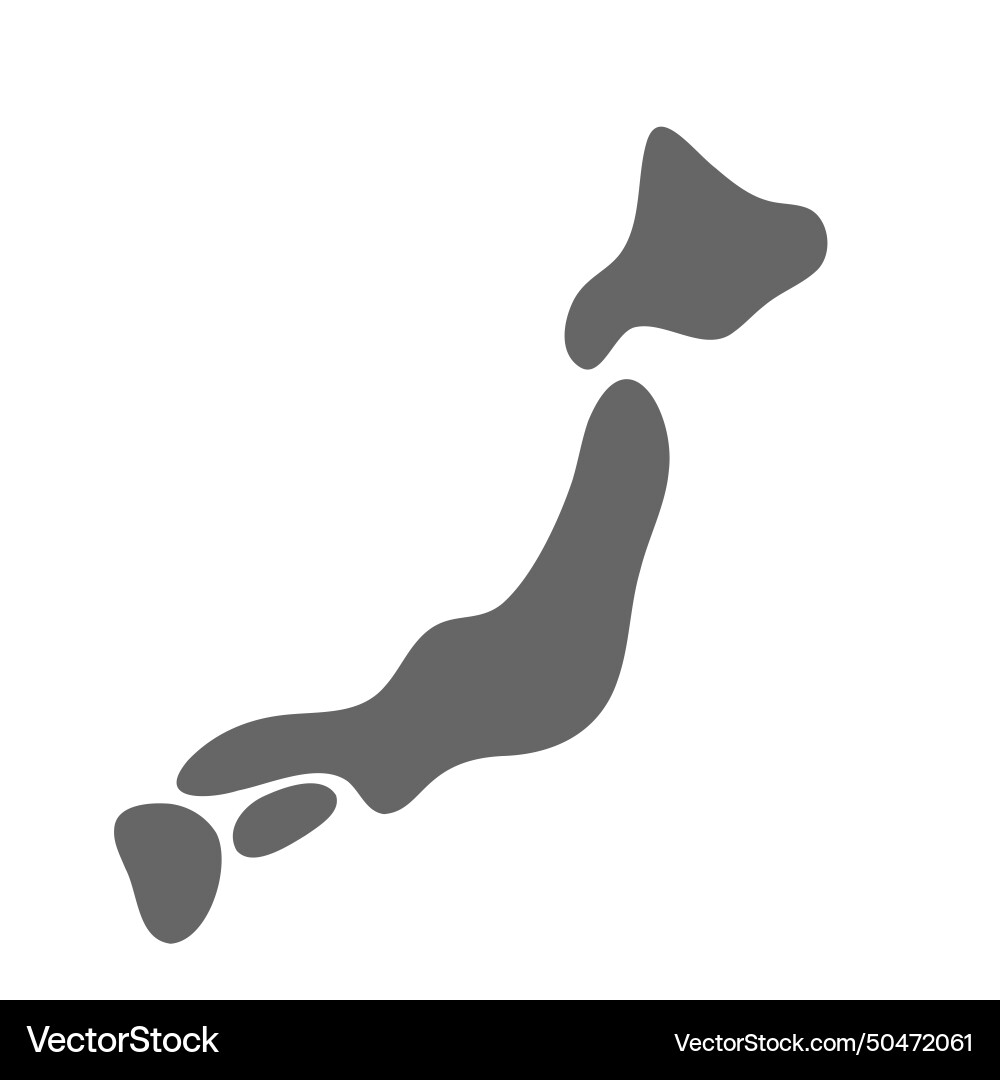 Japan simplified smooth country map Royalty Free Vector