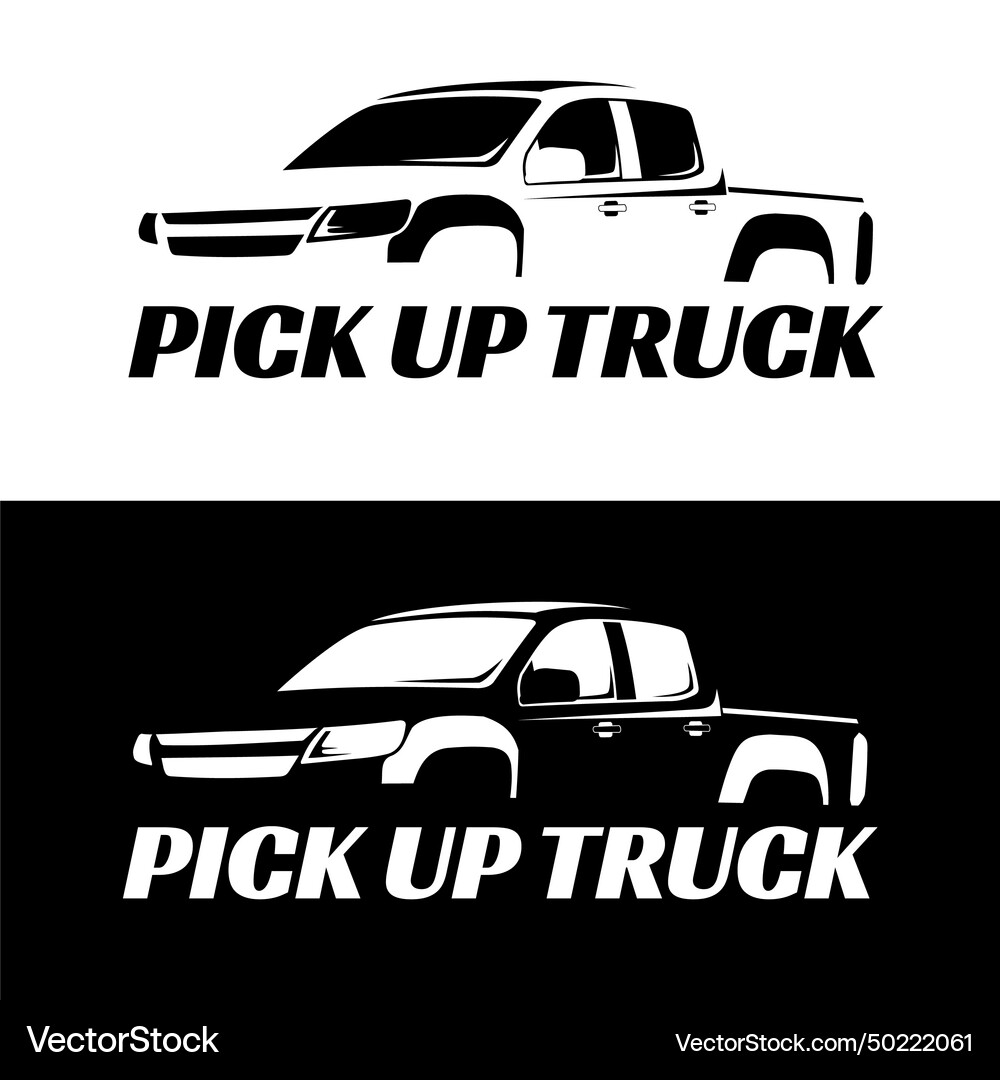 Pick up truck logo design Royalty Free Vector Image
