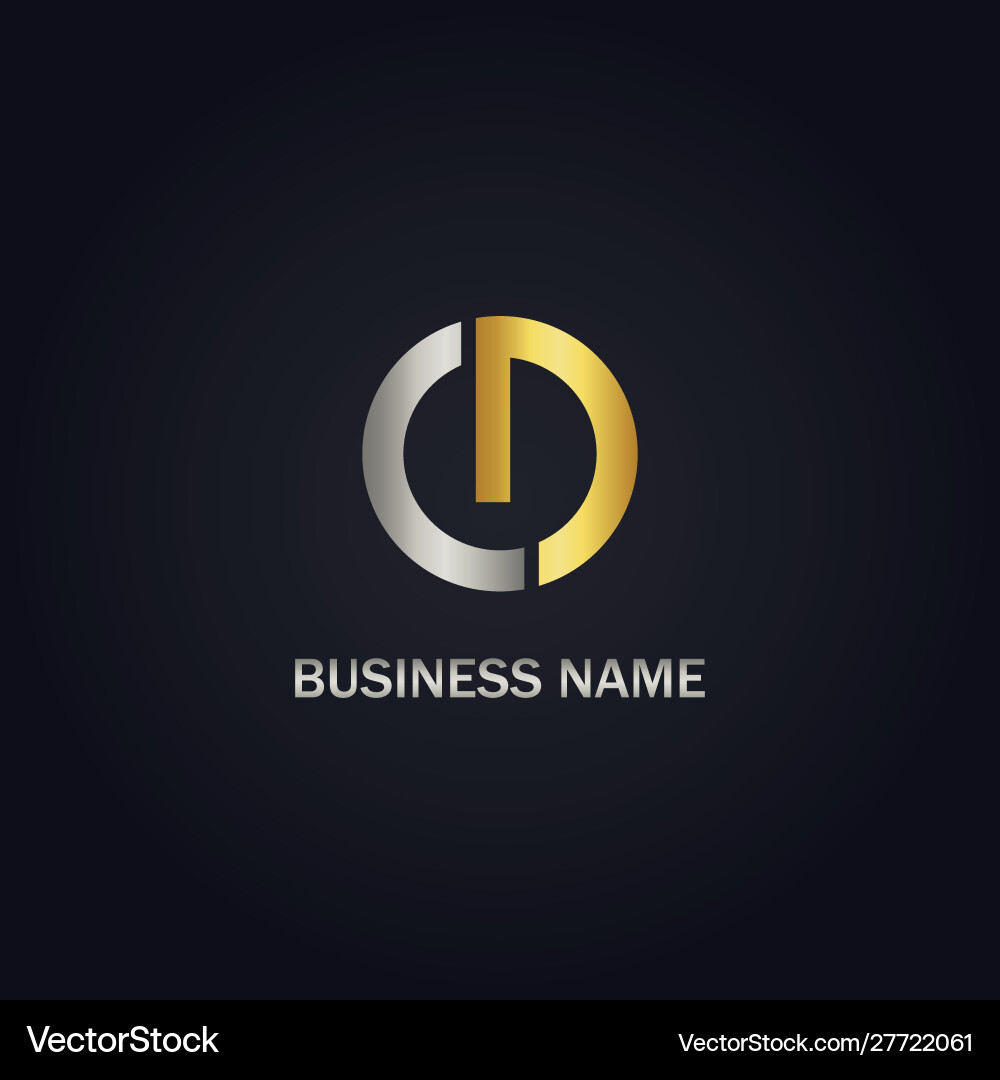 Round shape gold logo Royalty Free Vector Image