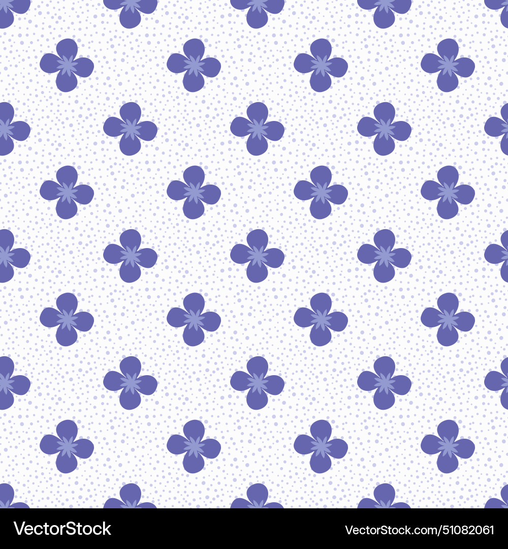 Seamless Pattern With Blue Flowers Royalty Free Vector Image