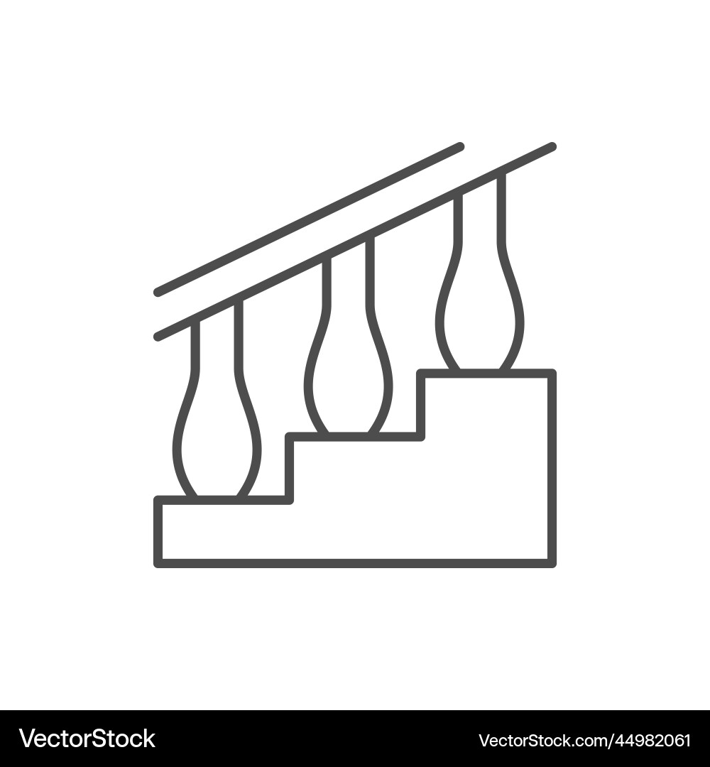 Stairs with railings line icon Royalty Free Vector Image