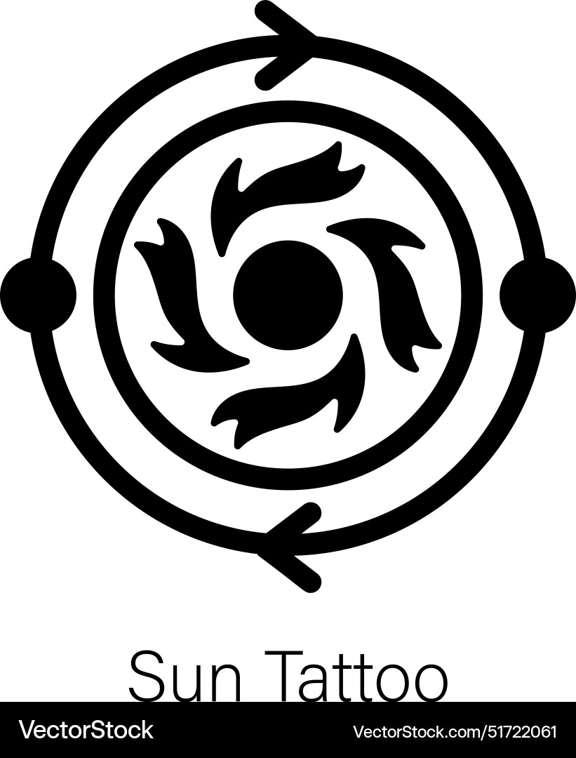 Sun tattoo Royalty Free Vector Image - VectorStock