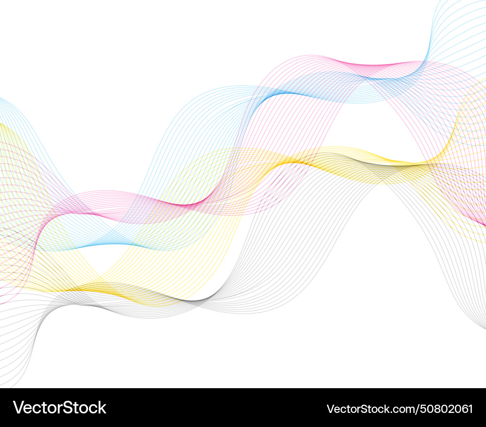 Wavy style cmyk colors line background design Vector Image