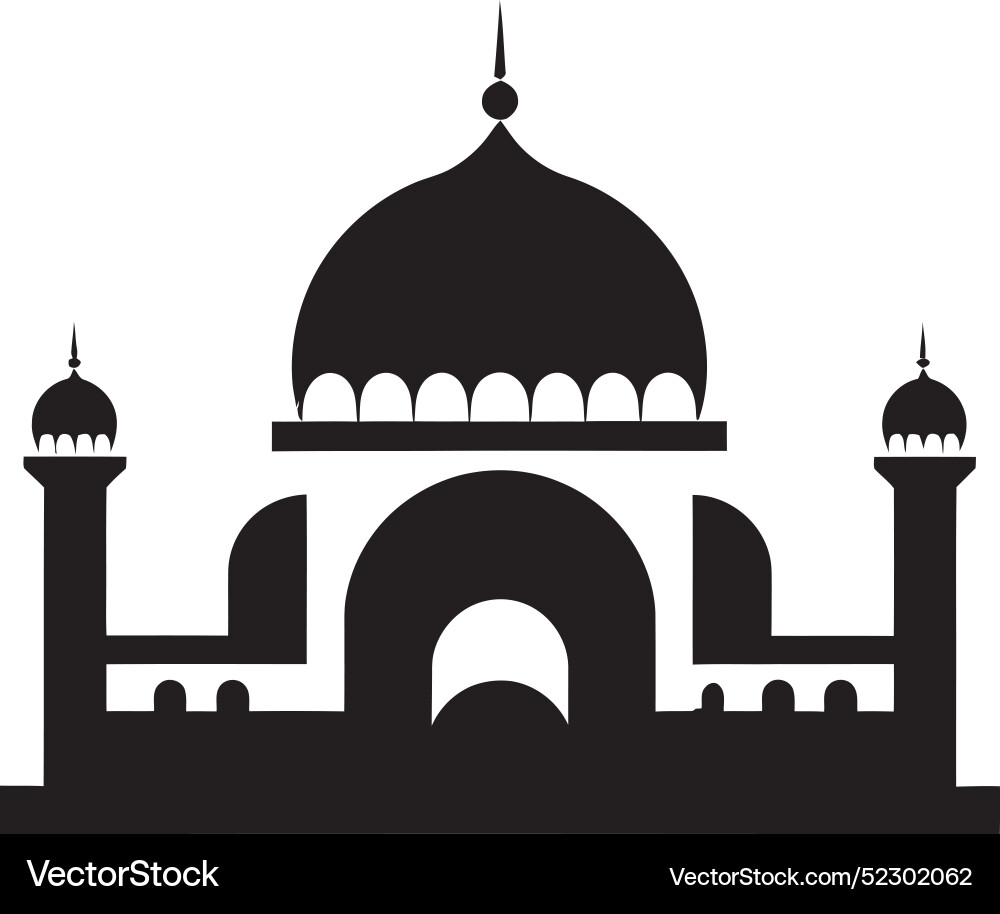 Dynamic black lines mosque designcontemporary Vector Image