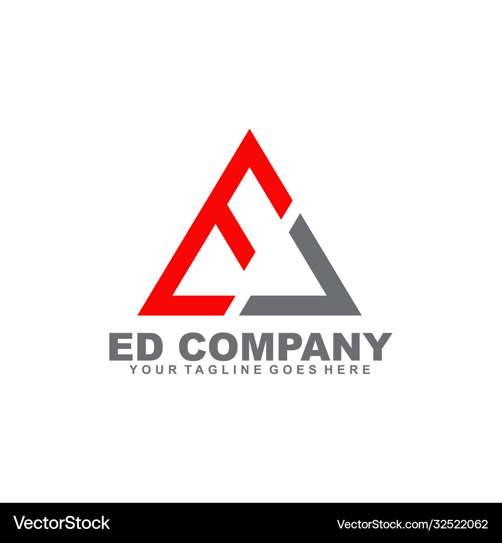 Ed letter initial logo design template Royalty Free Vector