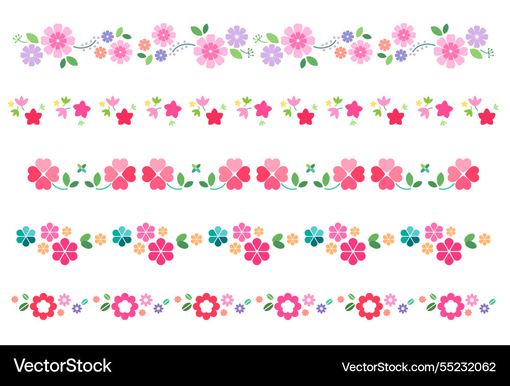 Flower border Royalty Free Vector Image - VectorStock
