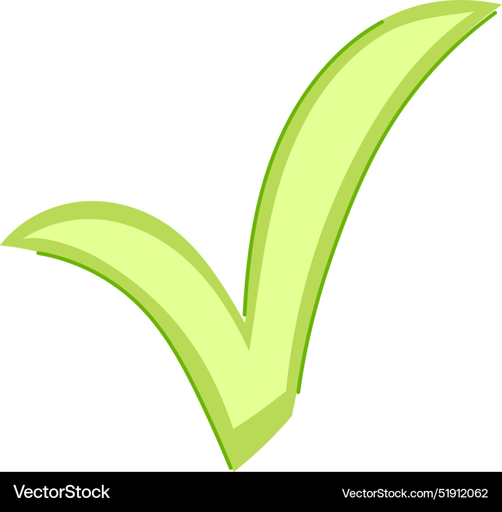 Green check mark cartoon Royalty Free Vector Image