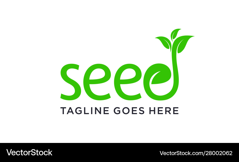 Green seed logo designs concept Royalty Free Vector Image