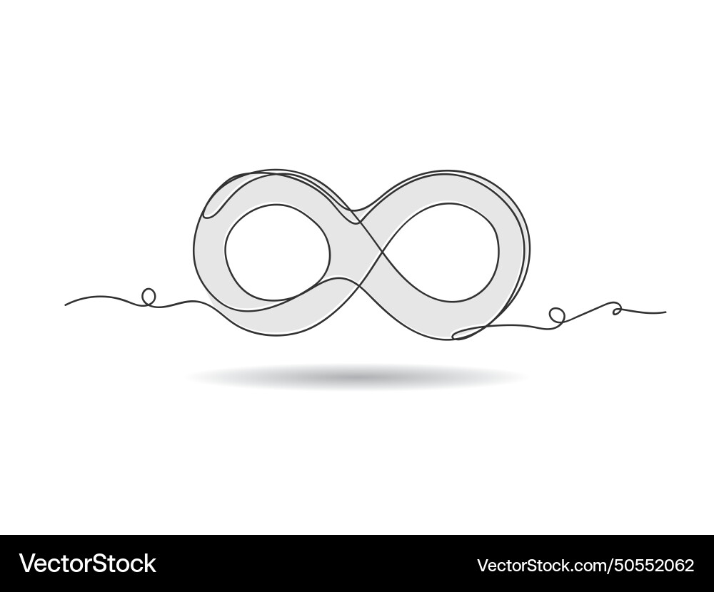 Hand drawn doodle infinity in continuous one line Vector Image