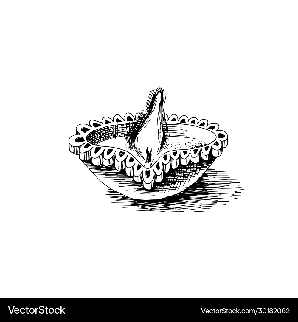 Hand drawn lit diya lamp Royalty Free Vector Image