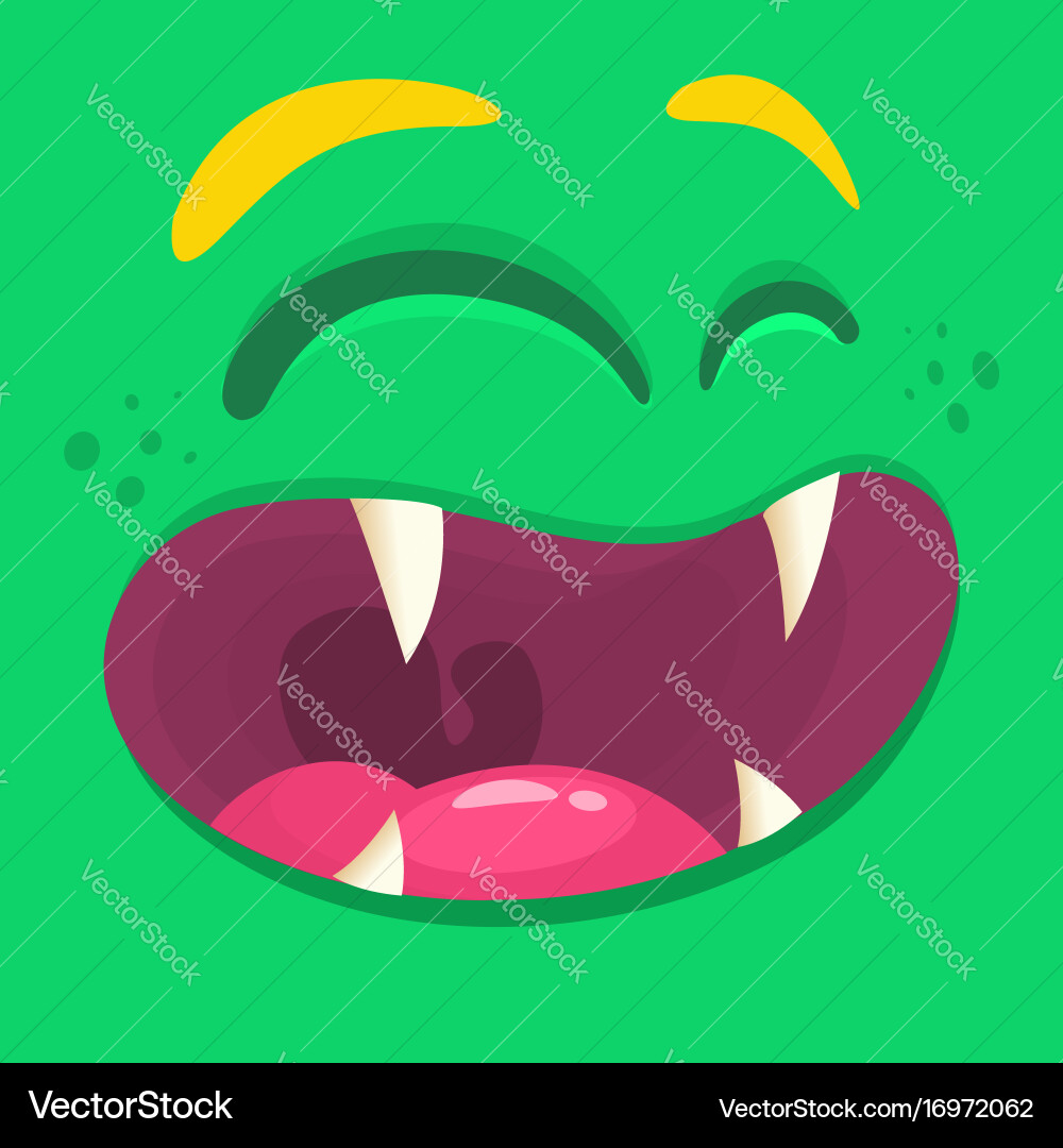Happy Monster Face - Halloween Royalty Free Vector Image