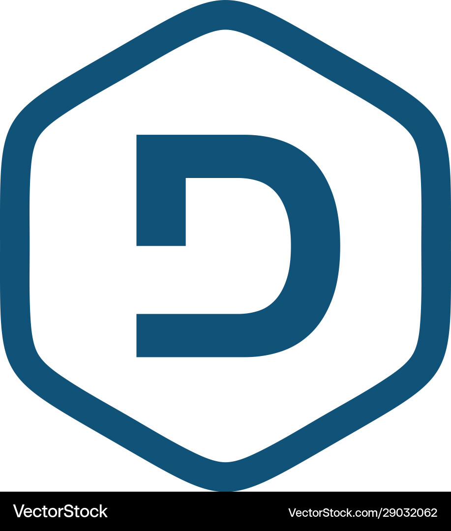 Initial d hexagon logo Royalty Free Vector Image