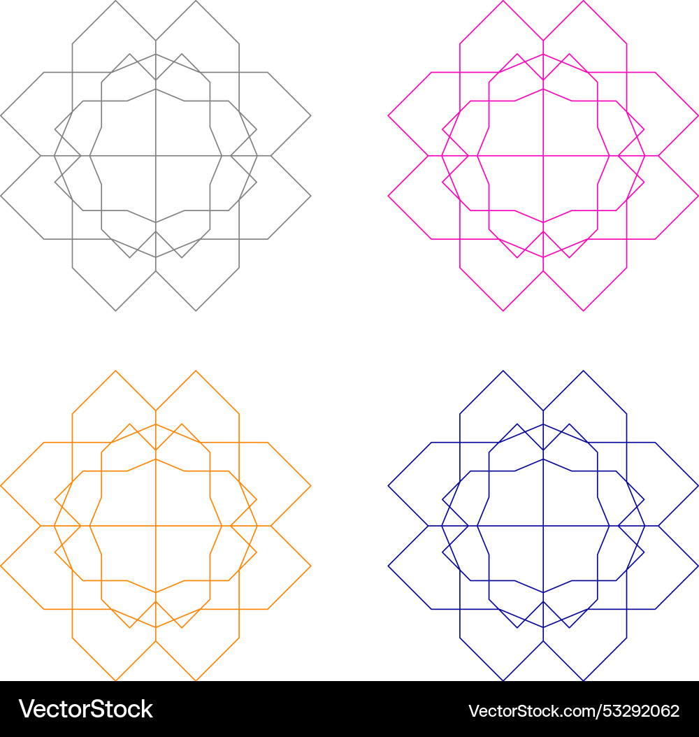 Luxury geometric ornamental collection Royalty Free Vector