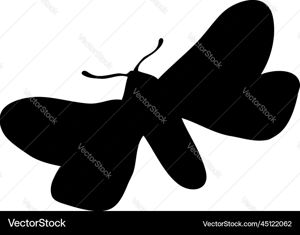 Moth silhouette Royalty Free Vector Image - VectorStock