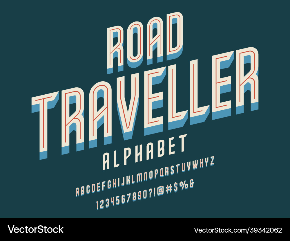 Retro font Royalty Free Vector Image - VectorStock