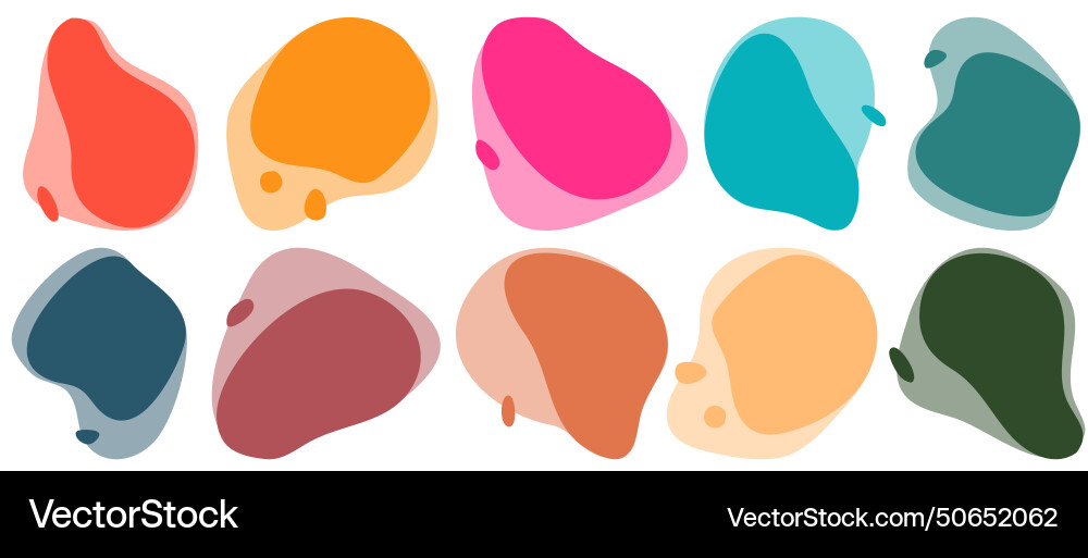 Set of colourful liquid splash shape backgrounds Vector Image