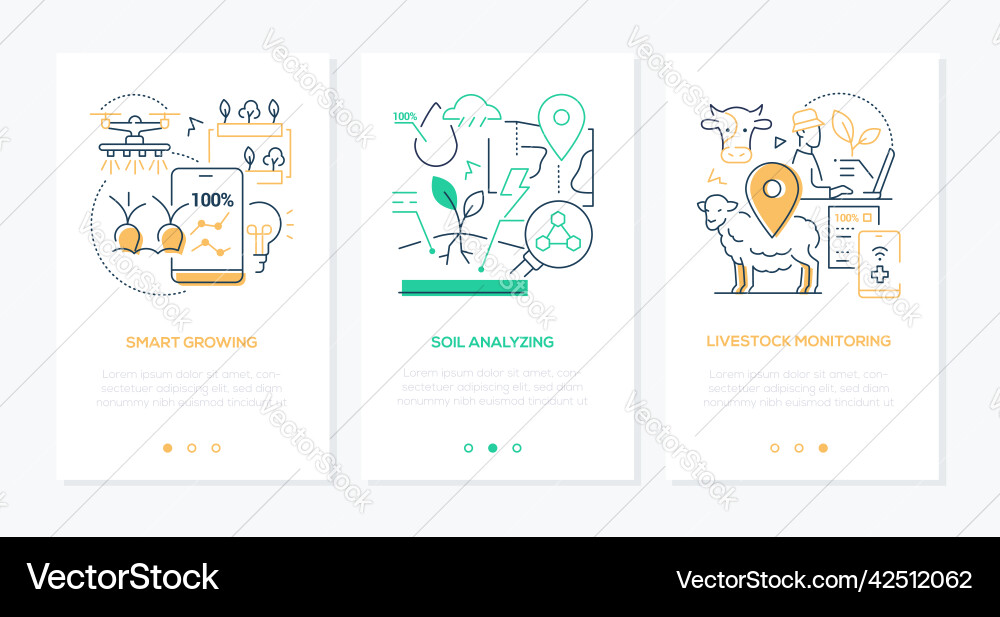Smart farm and cattle breeding - line design style