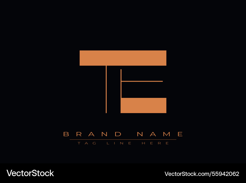 Te initial letter logo design Royalty Free Vector Image