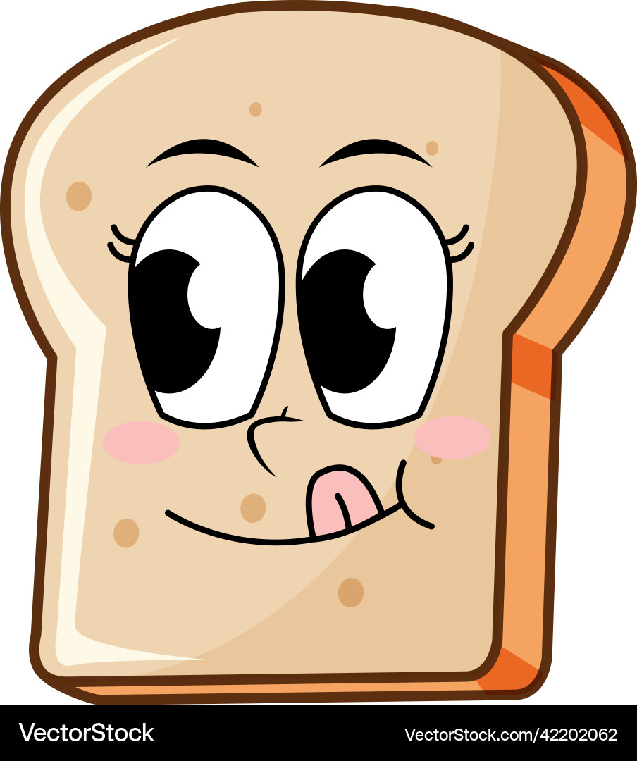 Toast with happy face Royalty Free Vector Image