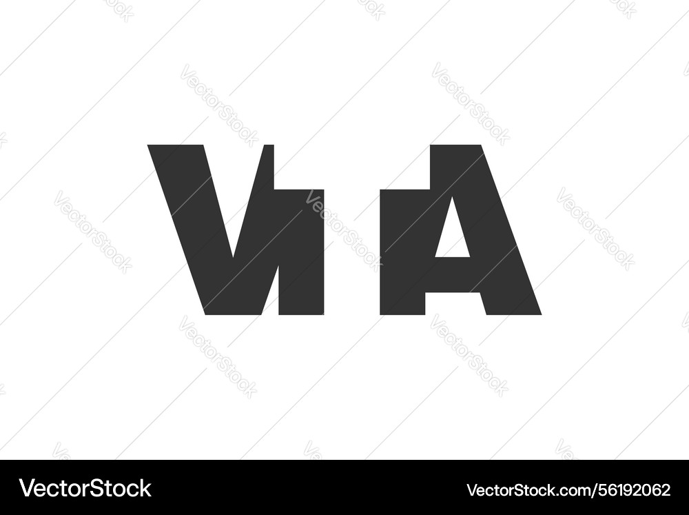 Vta logo design initial letter v t a bold font Vector Image
