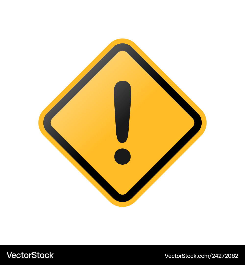 Yellow exclamation danger sign Royalty Free Vector Image