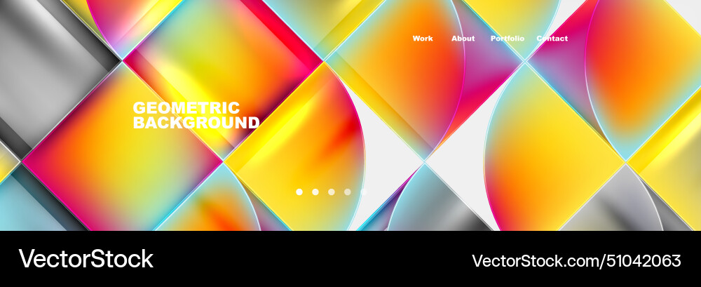 A colorful geometric background with squares on a Vector Image