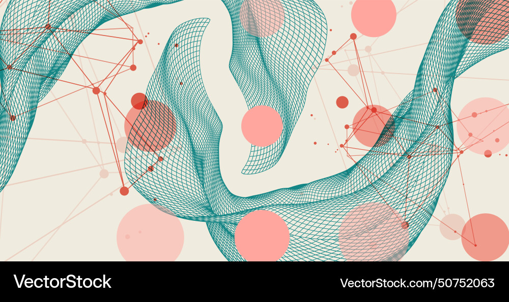 Abstract wave is made in a frame style template Vector Image