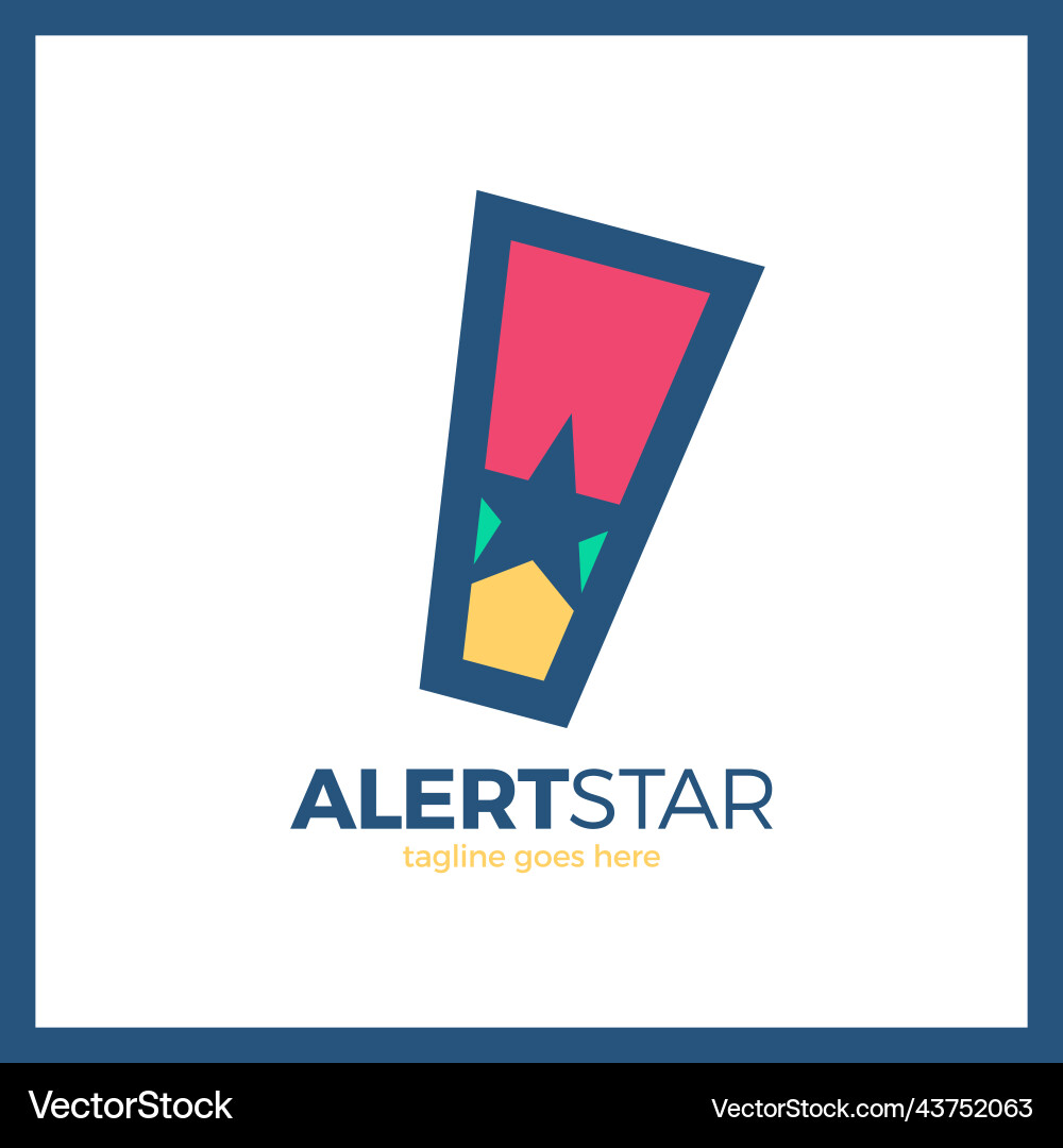 Alarm exclamation mark attention star Royalty Free Vector