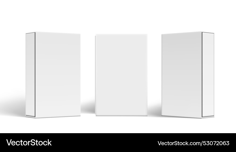 Blank clear package box for soft set Royalty Free Vector