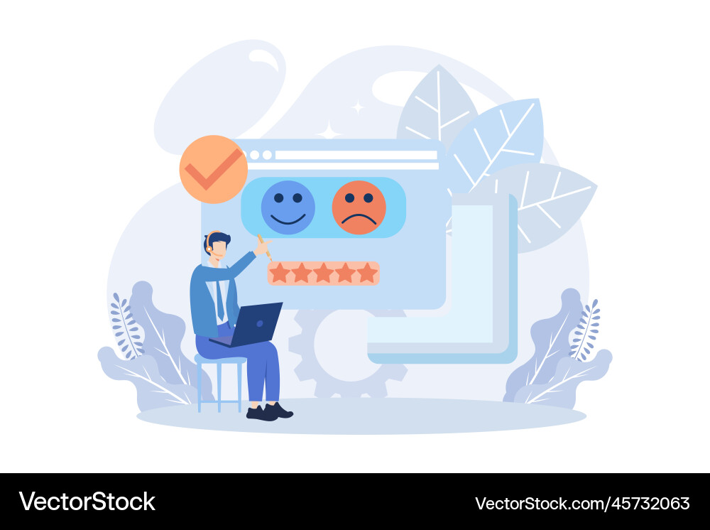 Customer feedback and user experience characters Vector Image