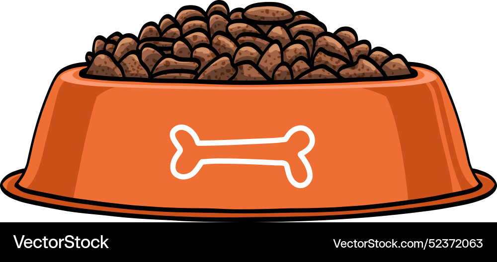 Dog food bowl drawing Royalty Free Vector Image