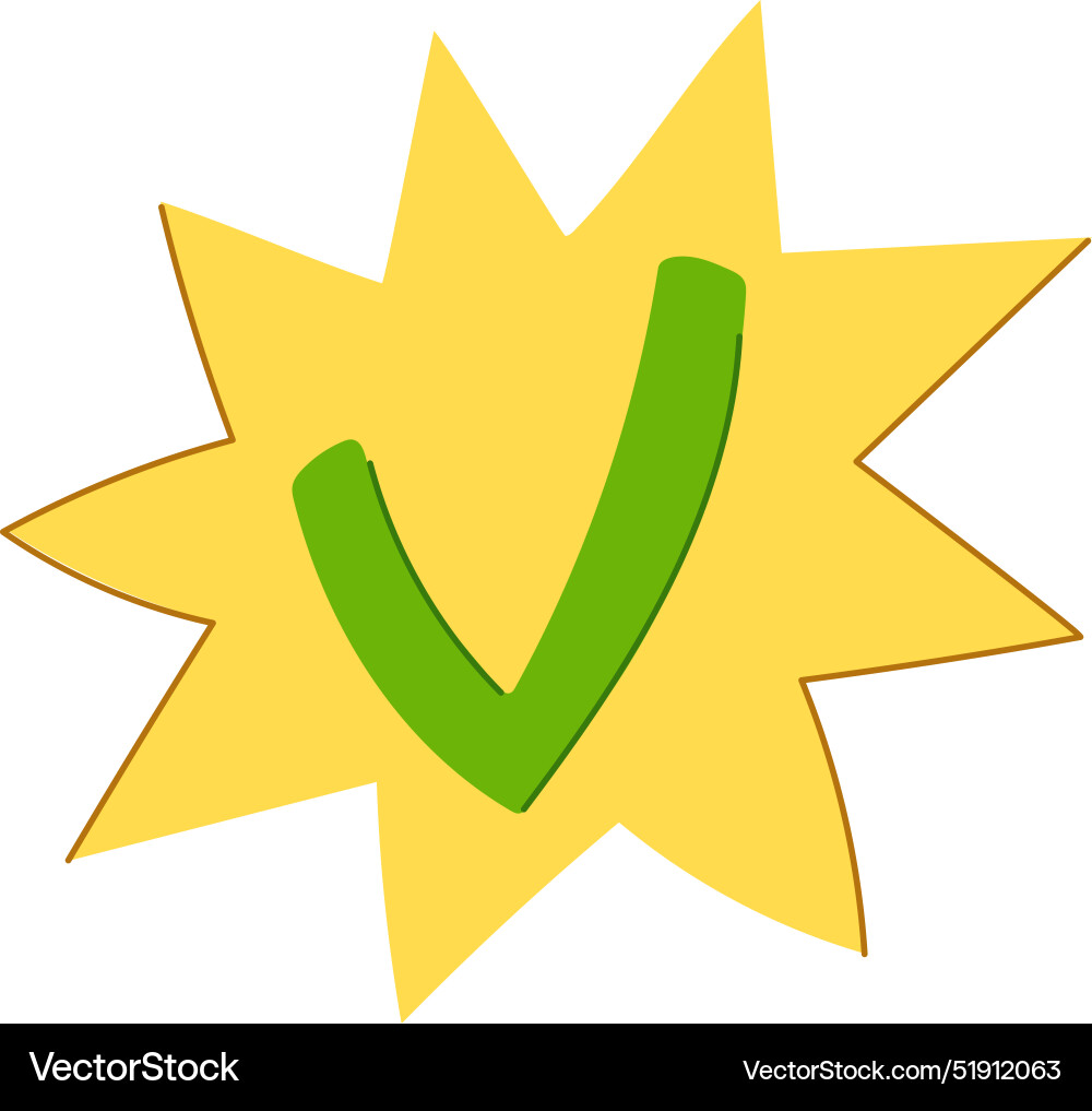Graphic check mark cartoon Royalty Free Vector Image