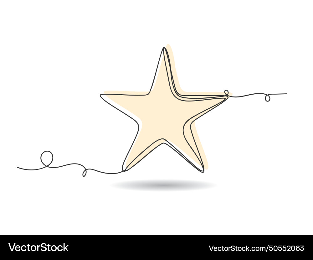 Hand drawn doodle star in continuous one line art Vector Image