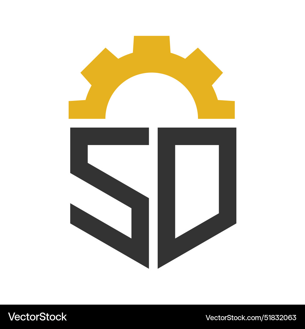 Letter sd gear logo design for service center Vector Image