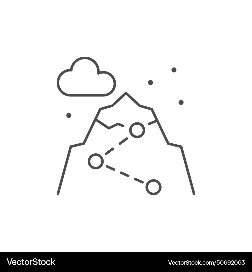 Mountain path line outline icon Royalty Free Vector Image