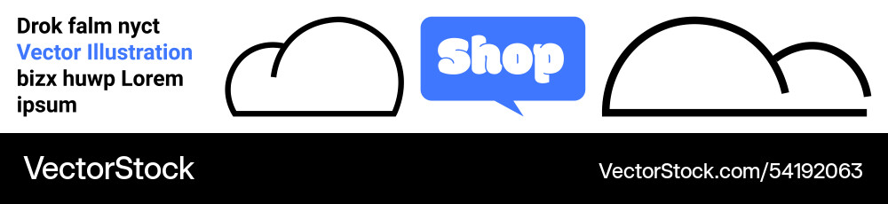 Online retail announcement with blue shop button Vector Image