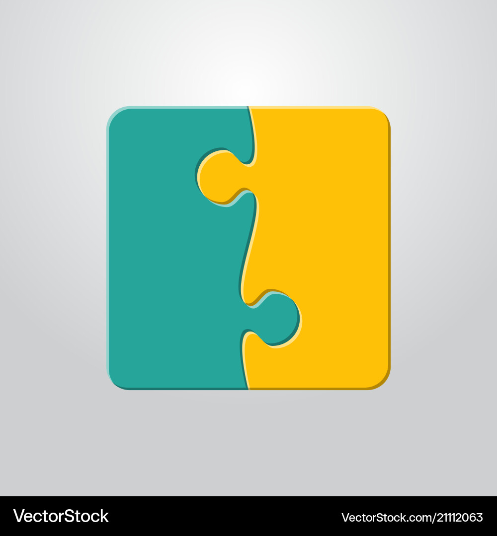Two Piece Puzzle Set Royalty Free Vector Image