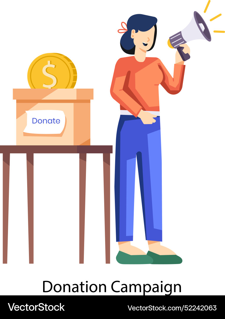 Weba flat style of donation campaign Royalty Free Vector