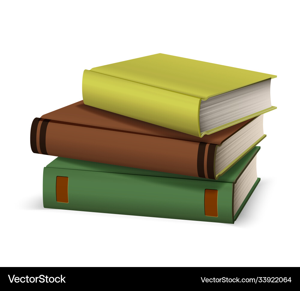 3d hardcover book stack symbol knowledge Vector Image