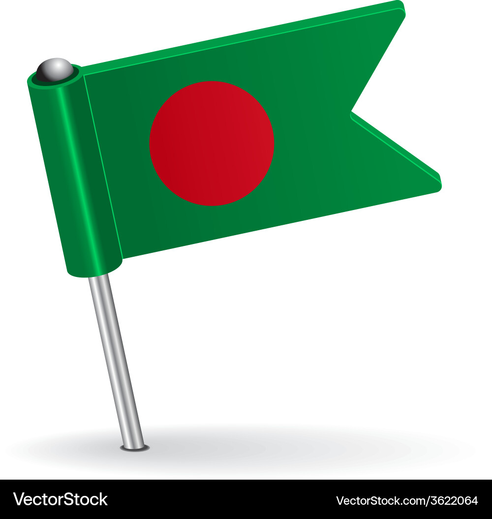 Bangladesh Pin Flag Icon Royalty Free Vector Image