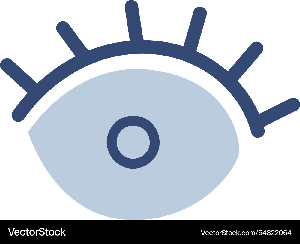 Cute children eye doodle drawing Royalty Free Vector Image