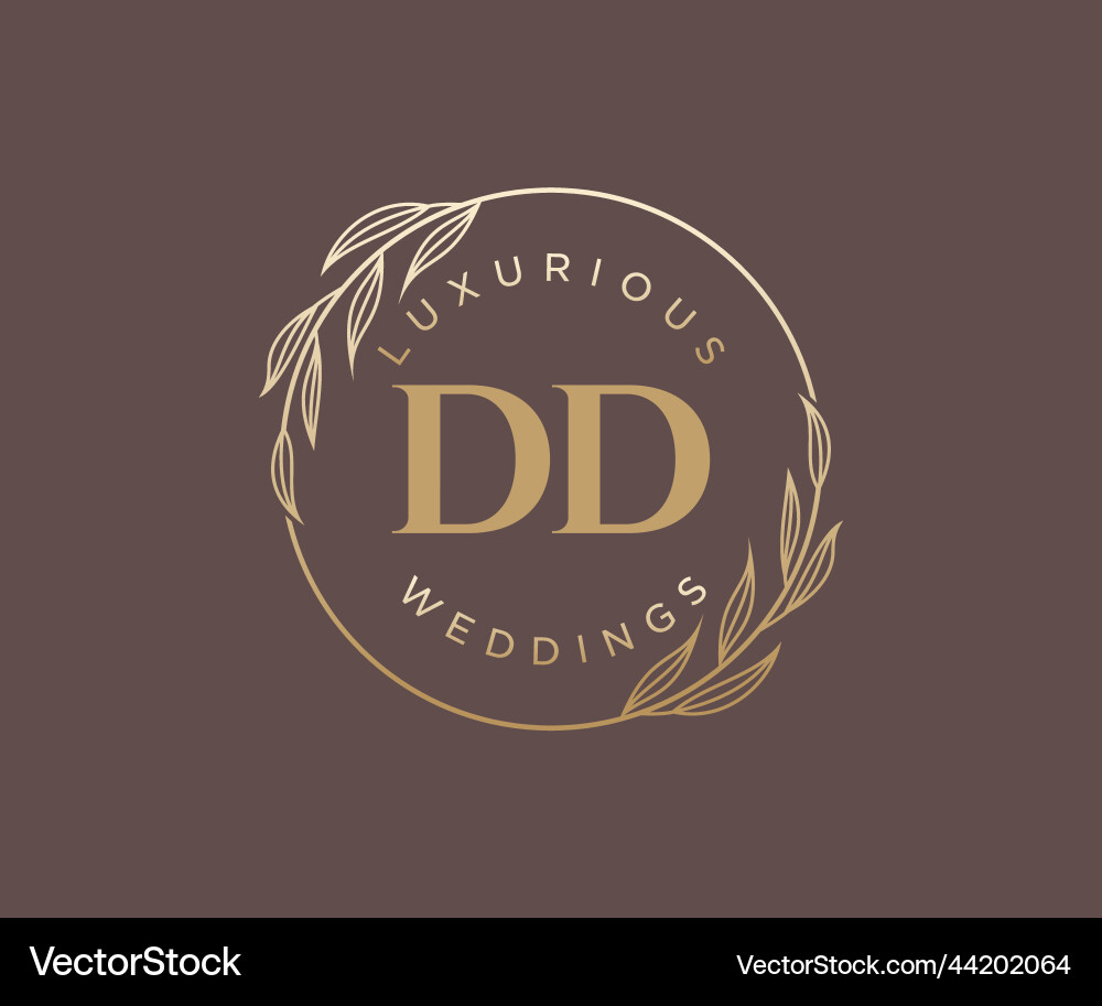 Dd initials letter wedding monogram logos Vector Image