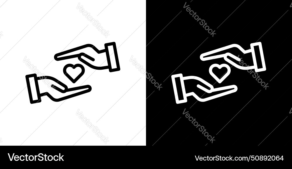 Forgiveness icon set giving promise hands symbol Vector Image