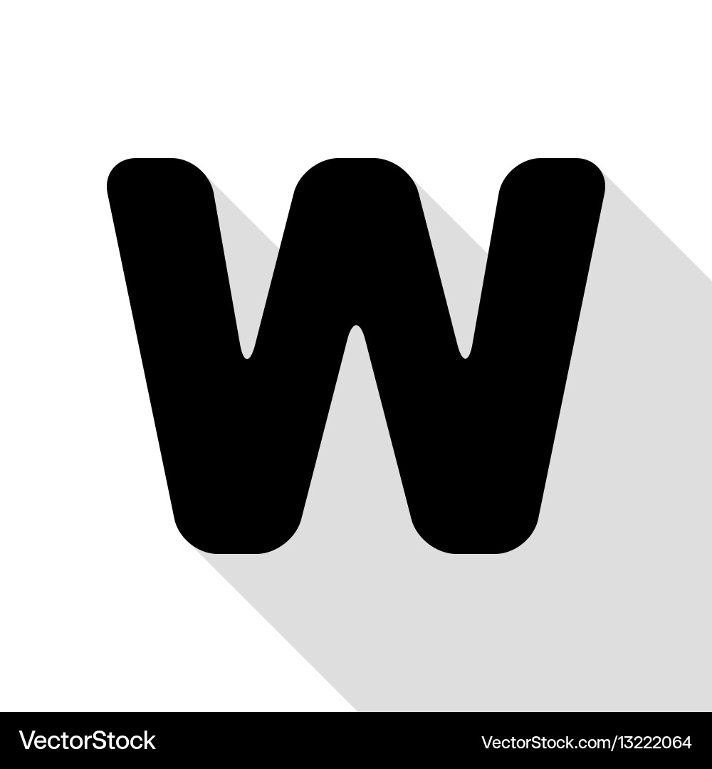 Letter w sign design template element black icon Vector Image