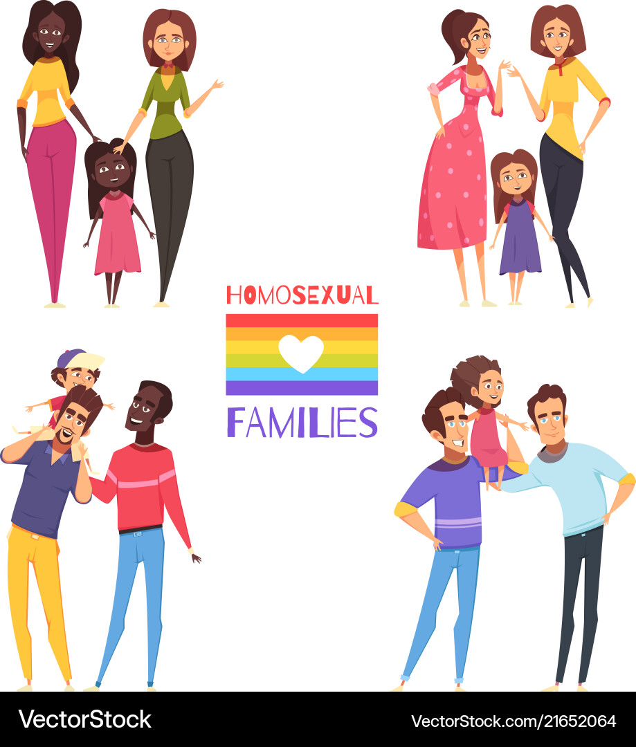 LGBTQ+ Family Set Royalty Free Vector Image - VectorStock