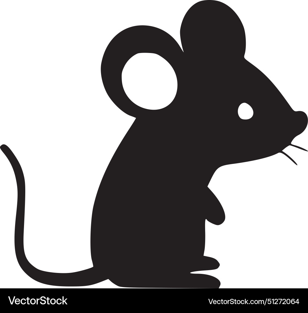 Mouse - black and white Royalty Free Vector Image